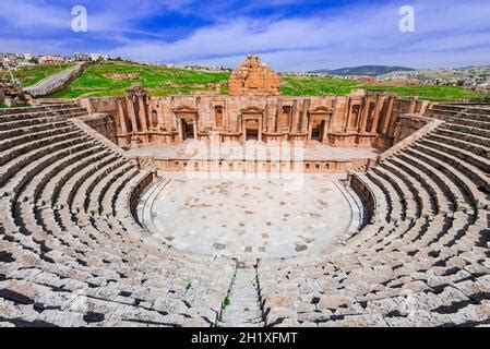 Panoramic View Of The Colonnade Street The Ruins Of The Great Temple And The Gate Of Temenos In