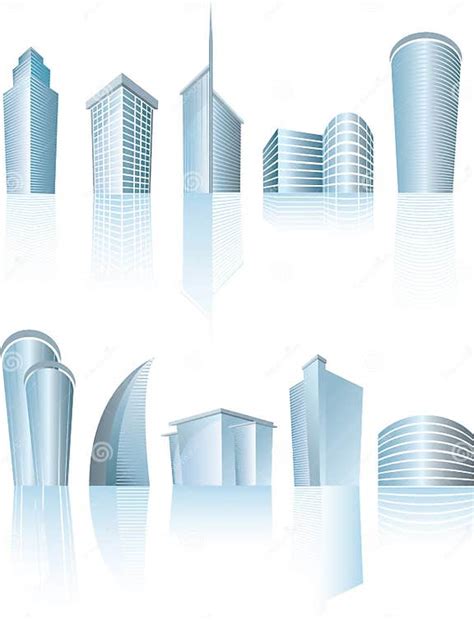 Edificios De Oficinas Genéricos Arquitectónicos De Ciudad Ilustración Del Vector Ilustración