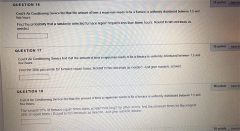 Solved QUESTION Points Save Suppose The Amount Of Time Chegg