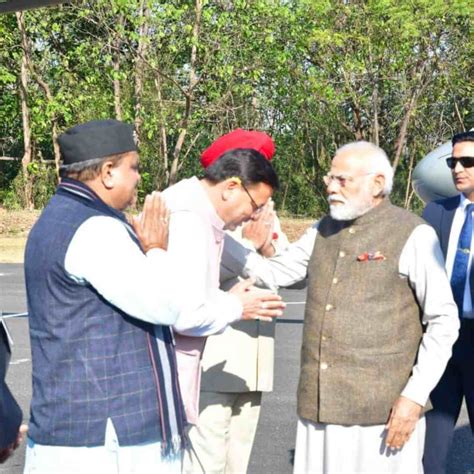 Cm Pushkar Singh Extends Warm Welcome To Pm Modi For Uttarakhand Global Investors Summit 2023