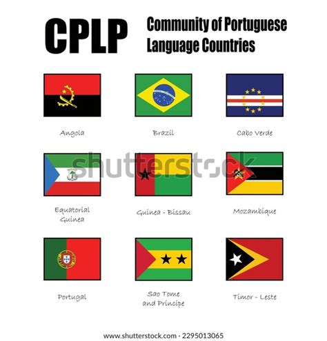 Cplp Official Flag National Flags Nine Stock Vector Royalty Free 2295013065 Shutterstock