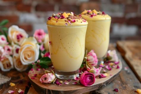 Mango Lassi For Refreshing Drinks Premium Ai Generated Image