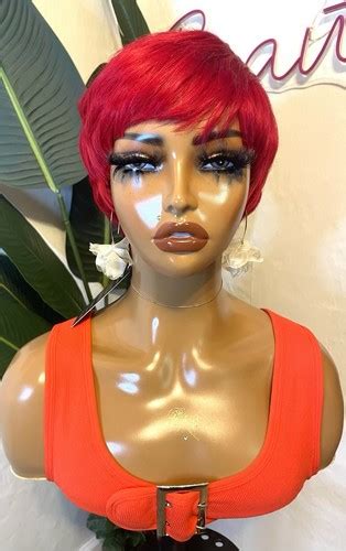 Red Velvet Human Hair Pixie Cut Wig Ebay