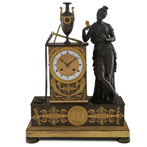 Pendola In Bronzo Patinato Orologeria Aurili