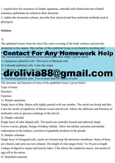 1 Explain How The Structures Of Simple Squamous Cuboidal And Cilia Pdf
