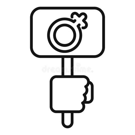 Hand Holding Transgender Sign Gender Identity Protest Stock Vector
