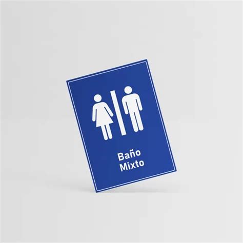 Señalética Autoadhesiva Baño Mixto Cuotas Sin Interés
