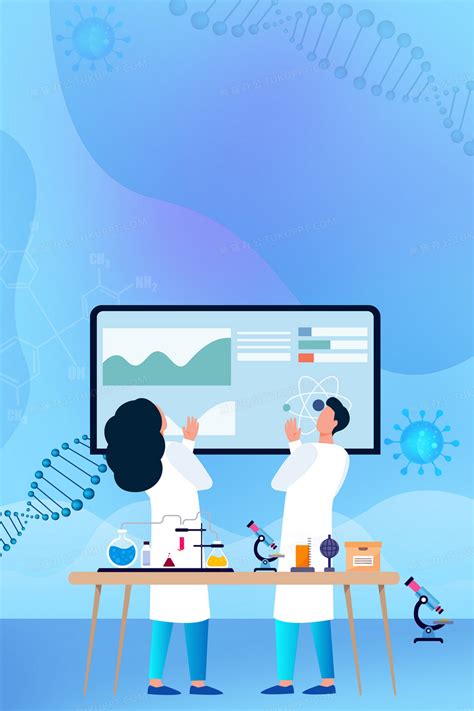 创意扁平化科学实验研究背景背景图片素材免费下载熊猫办公