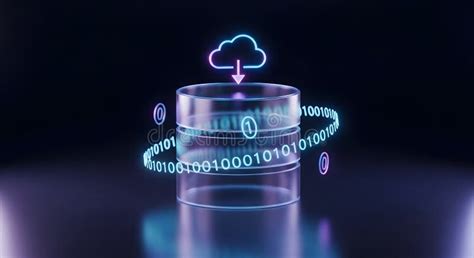 Neon Nexus Visualizing The Flow Of Binary Data To The Cloud Server