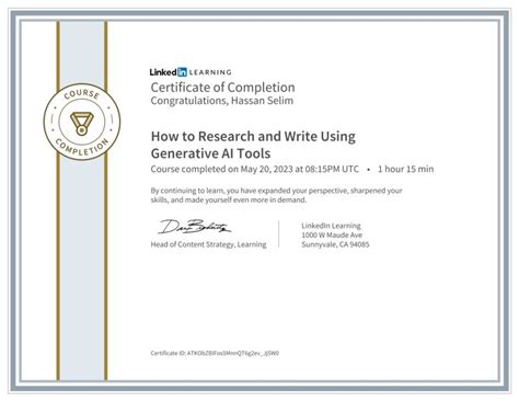 Hassan Selim On Linkedin Certificate Of Completion