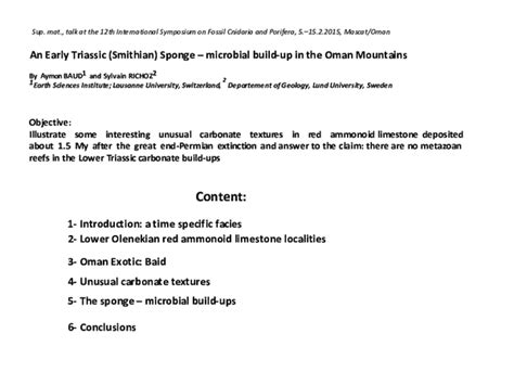 Pdf An Early Triassic Smithian Sponge Microbial Build Up In The