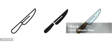 부엌 칼 아이콘입니다 요리사 칼 기호입니다 요리기구 벡터 그림 날카로운 칼날 표시 요리 도구 픽토그램 음식 준비 장비 개념 강철에 대한 스톡 벡터 아트 및 기타 이미지