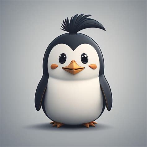 A Penguin With A Black Head And A White Head And A Brown Beak Premium Ai Generated Image