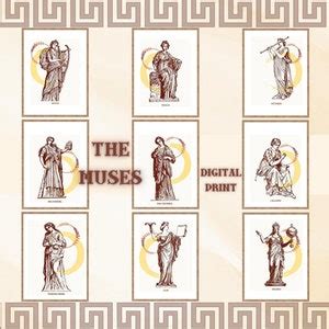 9 Muses Wall Art Set Greek Home Decor Ancient Mythology Prints The