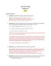 CSC 3110 Assignment 01 Solution Pdf CSC 3110 SS 2018 Assignment 1 Solution Questions 100