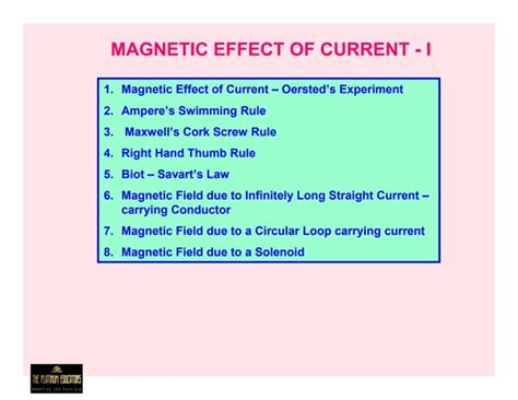 Magnetic Effects Of Current Class 12 Part 1 Ppt