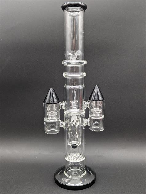 Dual Jet Rocket Ship Straight Tube Bong Midnight Distribution