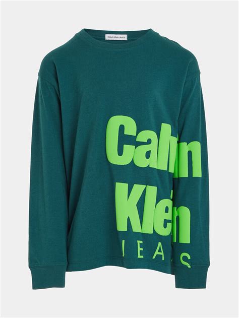 Calvin Klein Jeans Blūze Blown Up Logo Ib0ib01880 Zils Regular Fit