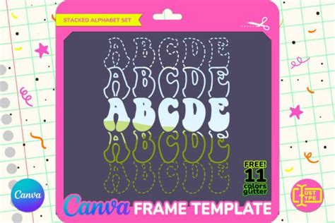 Retro Funky Stacked Canva Frame Template Graphic By Justtype · Creative