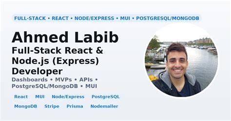 Ahmed Labib Full Stack React And Nodejs Express Developer