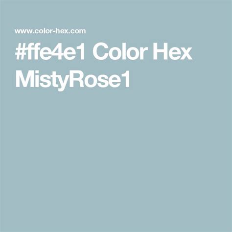 Ffe4e1 Color Hex Mistyrose1