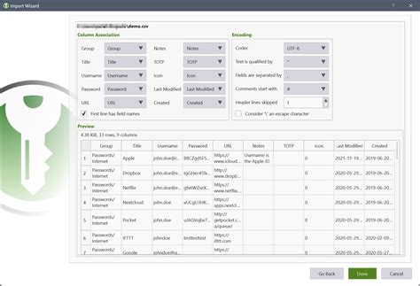 Screenshots Keepassxc