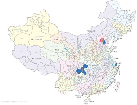 中国全土の地級市レベル地図 中国まるごと百科事典