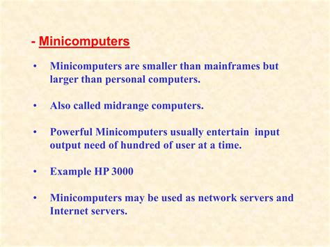 Classification Of Computers Minicomputers Microcomputers Ppt Free Download
