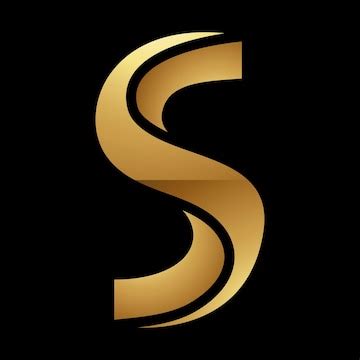 Premium Vector Golden Letter S Symbol On A Black Background Icon 3