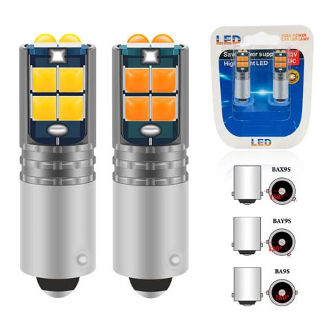 2pcs Ba9s Bax9s Bay9s Led Bulbs 3030 Chip 10smd T4w H6w Car Interior