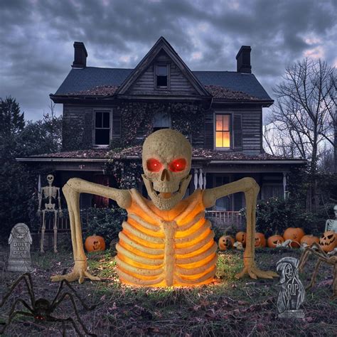 Joyin 3 4ft Halloween Groundbreaker Skeleton Decor Outdoor Light Up Animated Giant Skeleton
