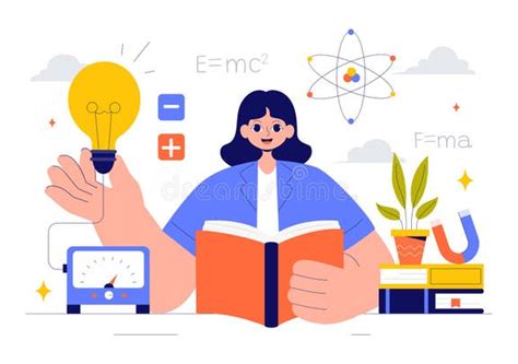 Physics Learning Vector Illustration Featuring Students Exploring Electricity Magnetism Light Physics Learning Vector Illustration Featuring Students Exploring Electricity Magnetism Light