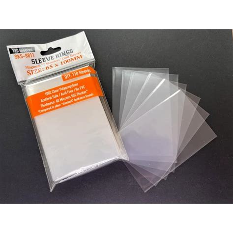 110 X Sleeve Kings Clear Card Sleeves 65mm X 100mm