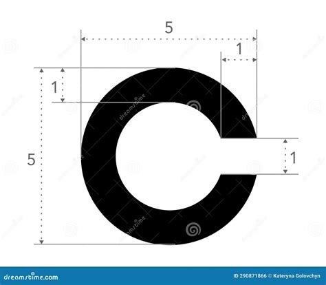 Snellen E And The Landolt C Symbols Eye Test Chart Medical Illustration Line Vector Sketch