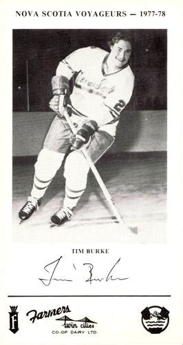 1977 78 Nova Scotia Voyageurs Ahl Nno Tim Burke Trading Card Database