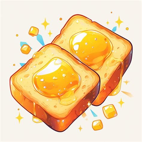 Premium Vector Buttery Garlic Bread Slices Snack Cartoon Drawing