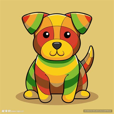 彩色小狗卡通形象设计图 其他 动漫动画 设计图库 昵图网