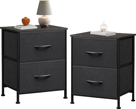 Black Nightstand Set Of 2