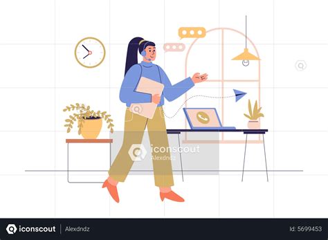 Best Woman Working As Virtual Assistant Illustration Download In Png