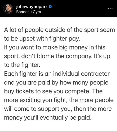 John Wayne Parr Has A Simple Fix To Fighter Pay Scrolller