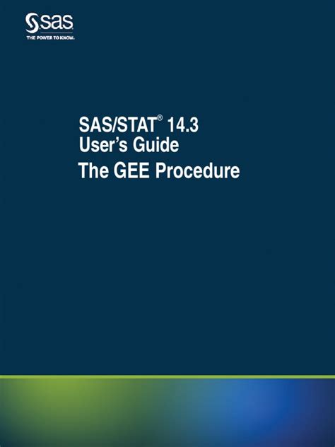 sas stat 14 3 user s guide the gee procedure pdf statistics