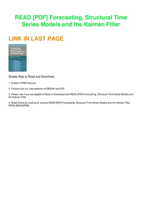 Ppt Read Pdf Forecasting Structural Time Series Models And The