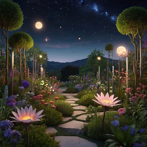 Premium Photo Celestial Garden With Planets And Stars