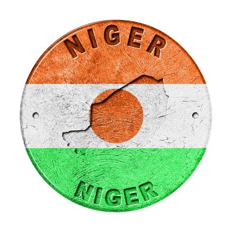 Niger Flag Button With Map Stock Illustration Illustration Of Flag