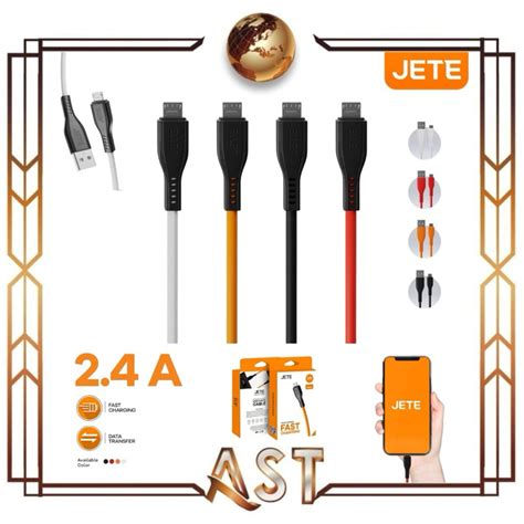 Jete Tiny 3 Fast Charging Data Cable 2 4a สายการรับประกันอย่างเป็นทางการ Usb Micro And Type C