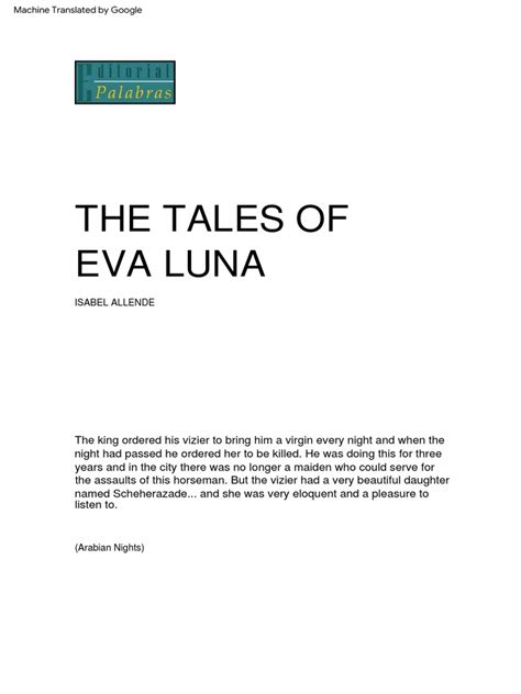 Isabel Allende The Tales Of Eva Luna English Translation Pdf