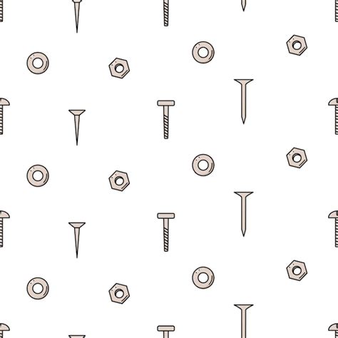 Premium Vector Seamless Pattern Nails Screws And Nuts Washers Vector