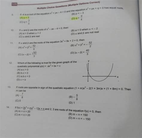 If Roots Are Opposite In Sign Of The Quadratic Equation 1mx2−213mx