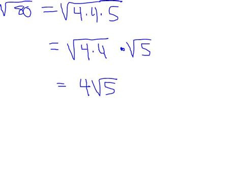What Is The Square Root Of 80 Simplified