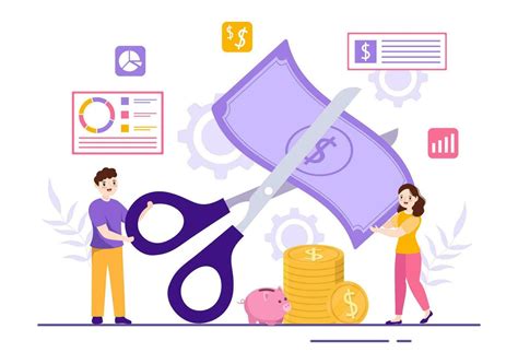 Cost Reduction Vector Illustration With Decrease Price Minimising Or